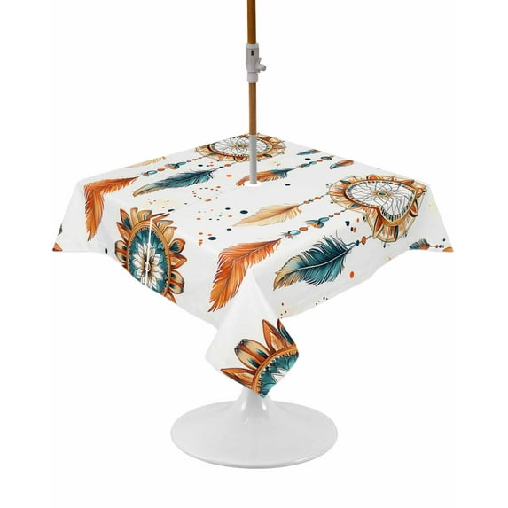 Boho Geometric Square Outdoor Tablecloth, Waterproof Table Cloth Cover ...