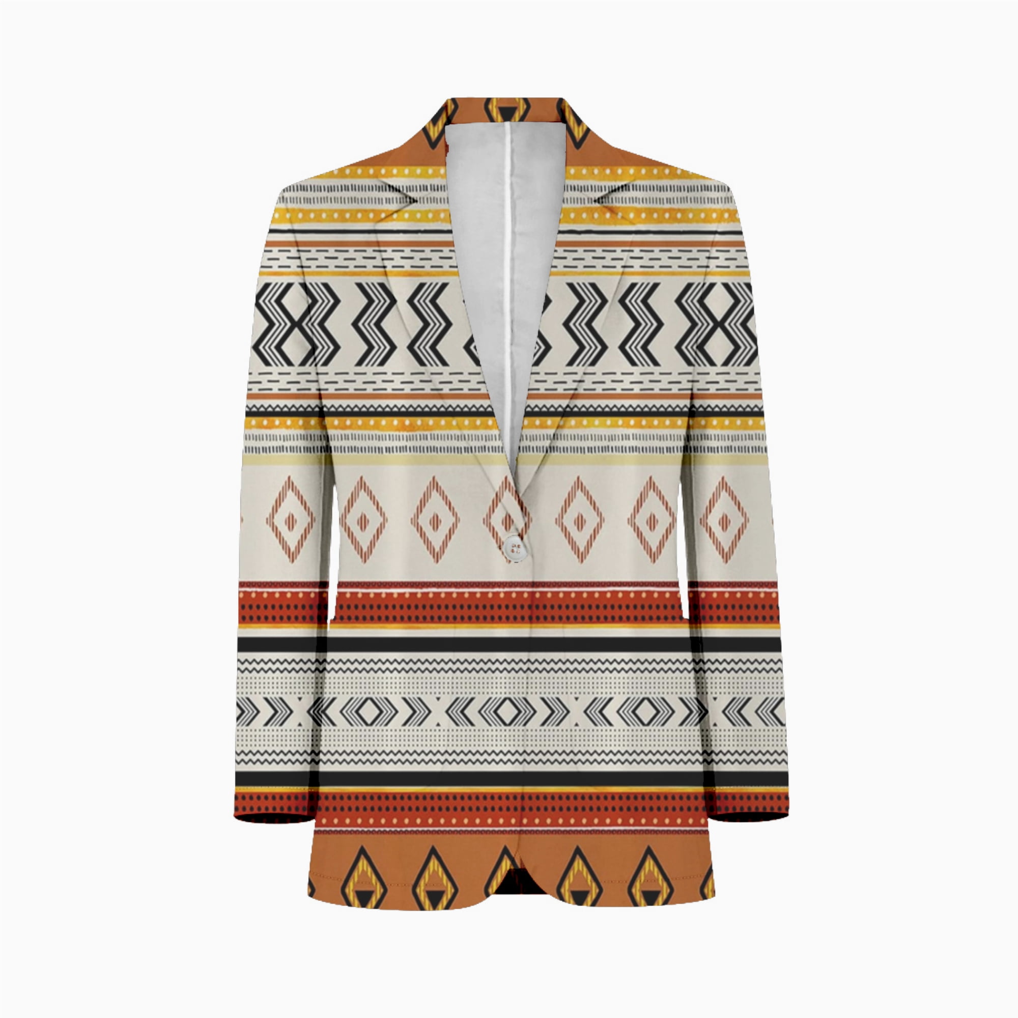 Boho Geometric Stripes Customized Men's Suits full man Shawl Collar ...