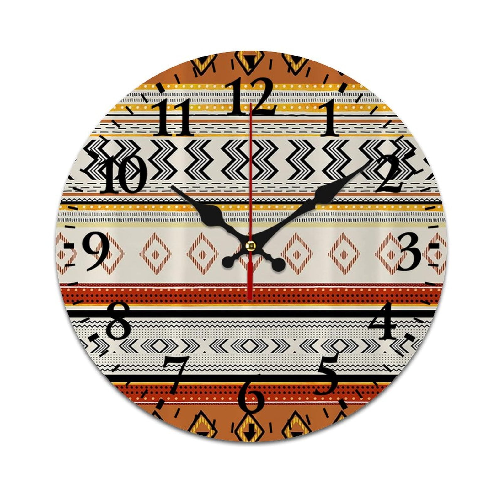 Boho Geometric Stripes Wall Clock Modern Design Clocks Wall Hanging ...