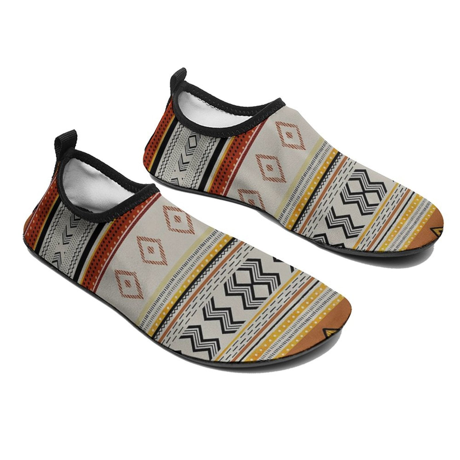 Boho Geometric Stripes Water Shoes Beach Slip-on Shoes for Men Women ...