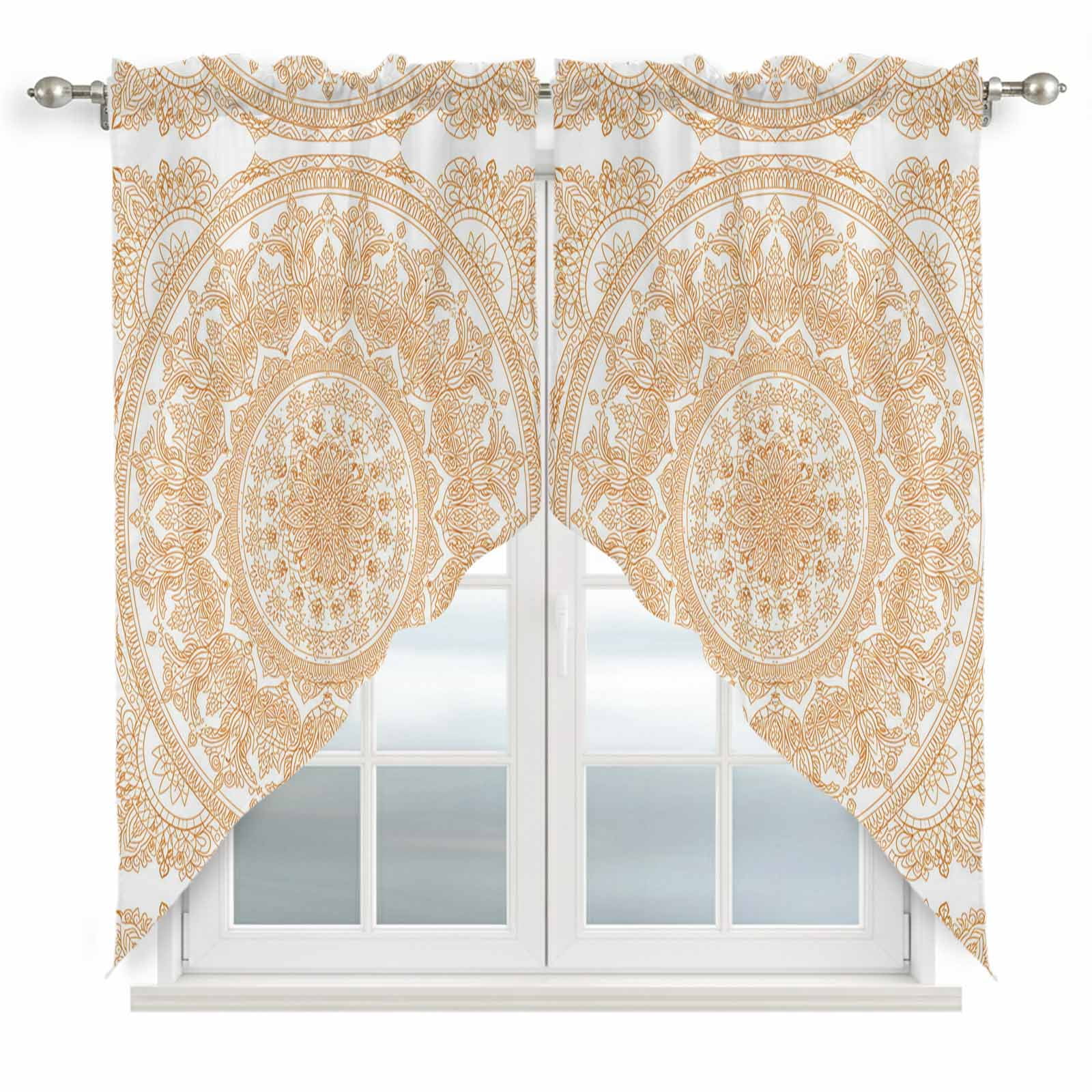 Boho Geometric Swag Curtains Ethnic Bohemian Farmhouse Art Motifs Swag ...