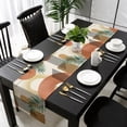 Boho Geometric Table Runner 120 Inches Long - Farmhouse Orange Abstract ...