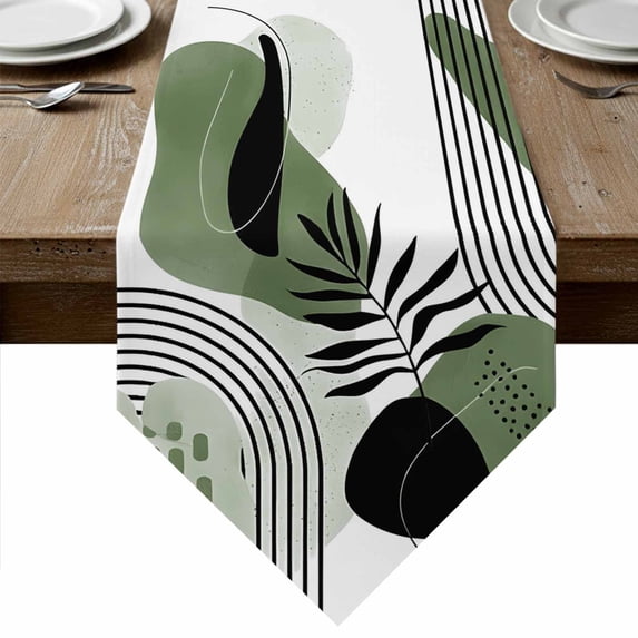 Boho Geometric Table Runner Linen Burlap Table Runner 72 Inches Long ...