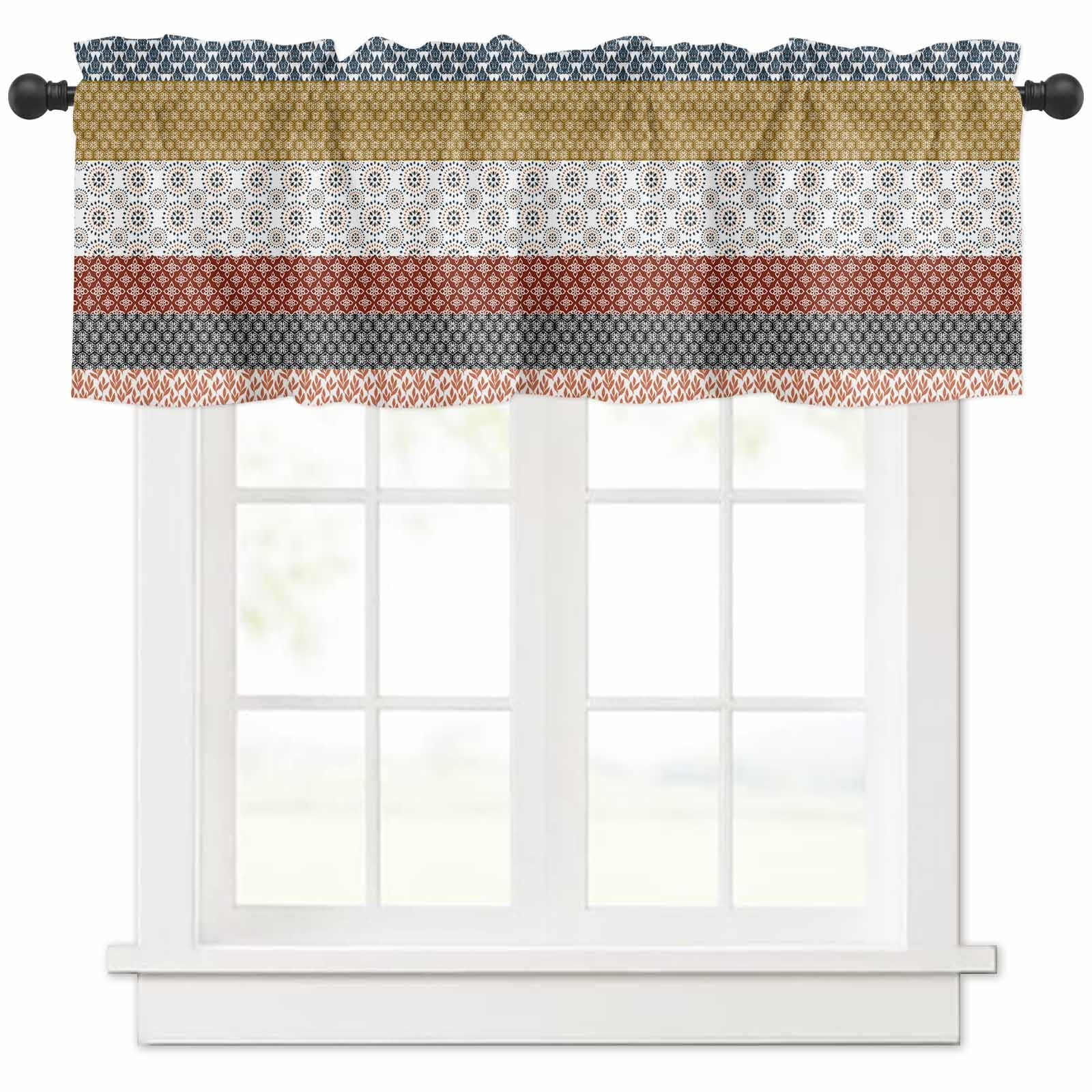 Boho Geometric Valances for Windows Farmhouse Kitchen Curtains Valances ...