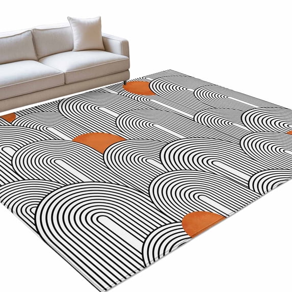 Boho Geometric Washable Rug 5x7 Area Rug for Living Room Bedroom Non ...