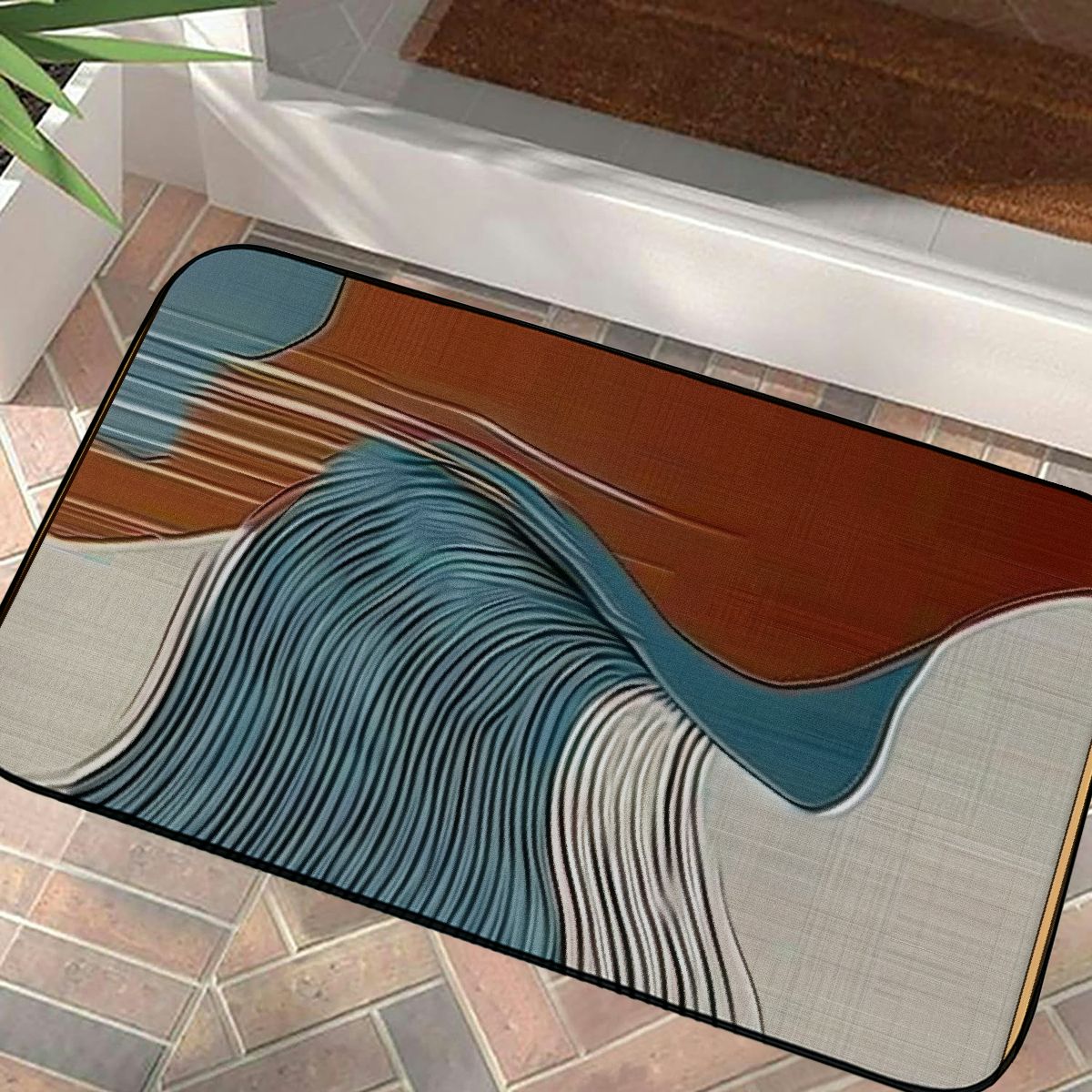 Boho Geometry Symbols Doormat Door Mat for Home Entrance Abstract ...