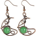Boho Gothic Moon Crystal Dangle Earrings for Women, Copper Wire Cresent ...