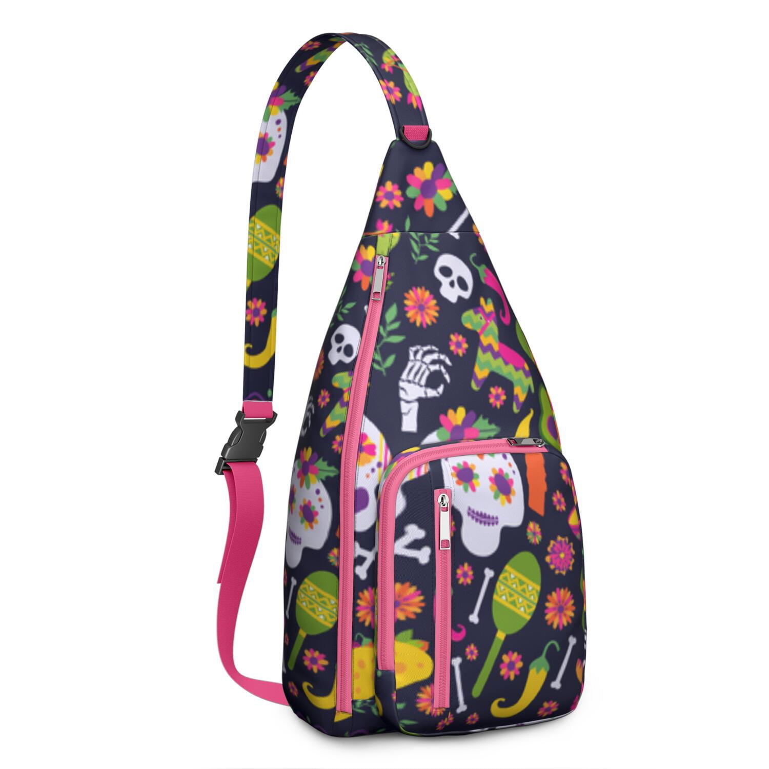 Boho Gothic Skull Drawstring Backpack – Artistic Day of the Dead ...