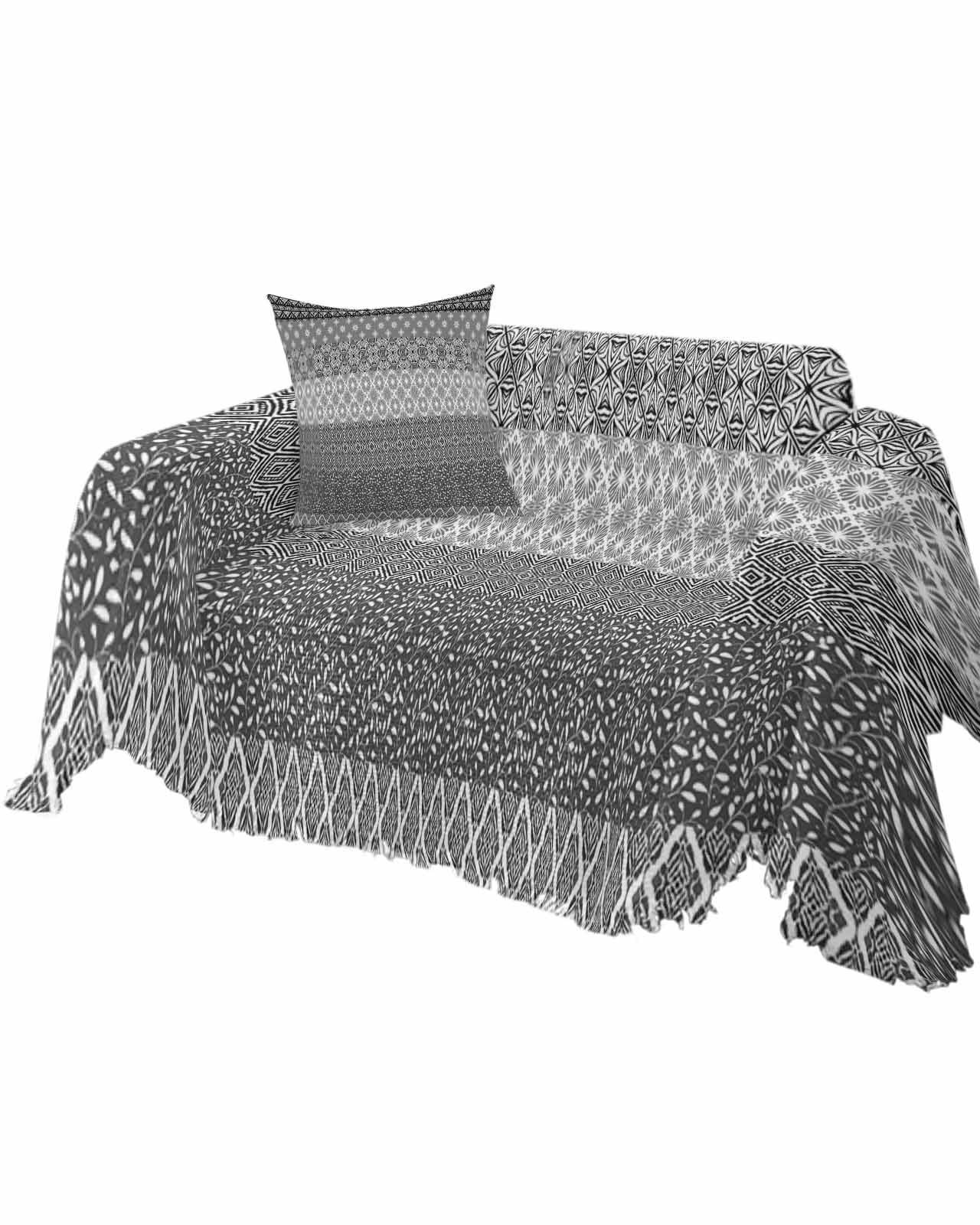 Boho Gray Batik Western Rustic Tribal Ethnic Bohemian Sofa Couch Covers ...