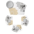 Boho Gray Beige Floral Round Table Placemats Set of 4 Wedge Placemats ...