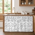 Boho Gray Flower Cabinet Curtain 28"Wx51"L,Dustproof Storage Cabinet ...