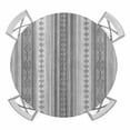Boho Gray Round Table Cover, Stripes Abstract Geometric Texture ...