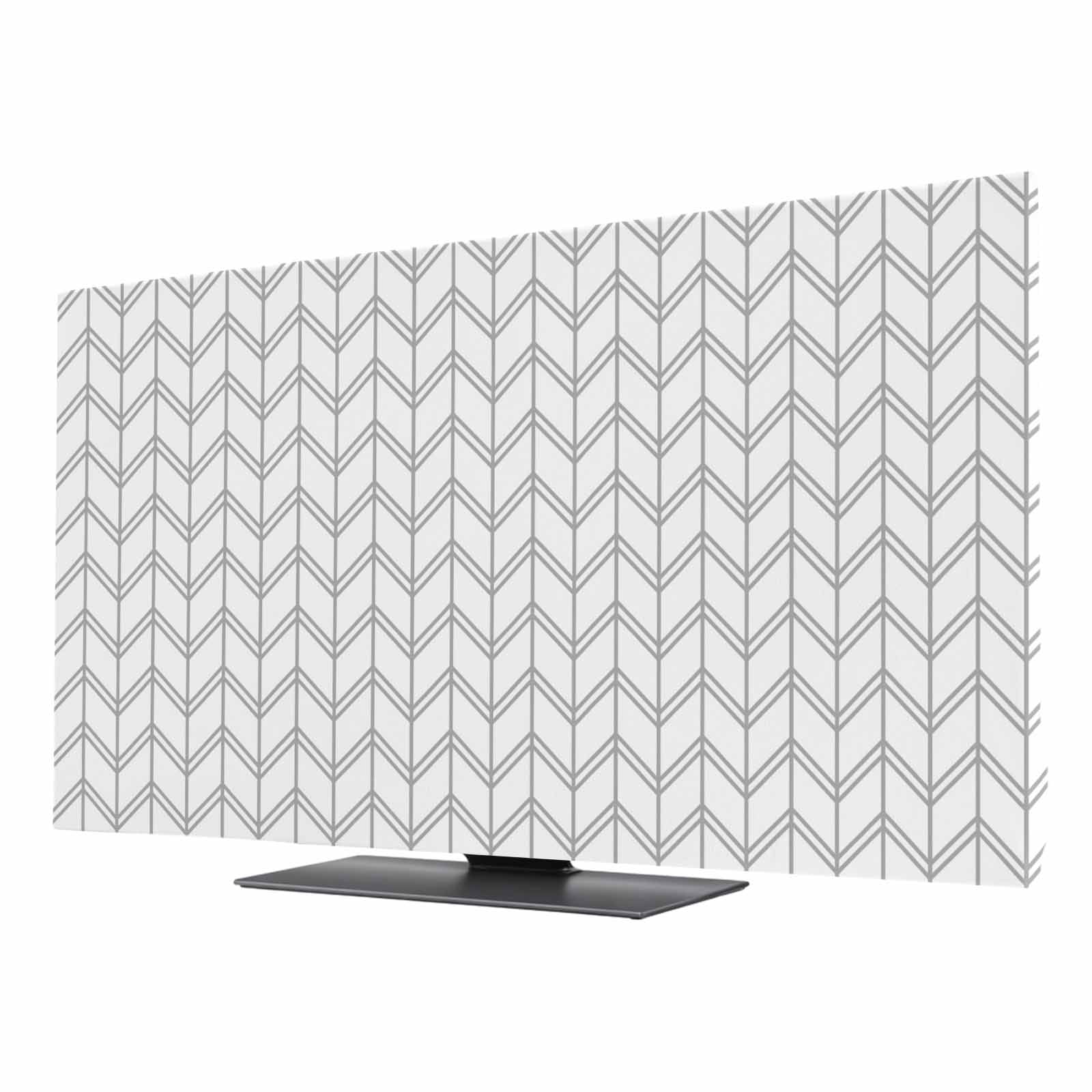 Boho Gray TV Cover for 40 Inch Screen, Stretch Fabric Dustproof TV ...