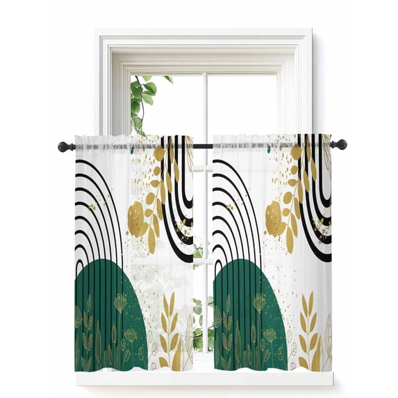 Boho Green Curtains 54 Inch Length,Sheer Curtains for Bedroom Living ...