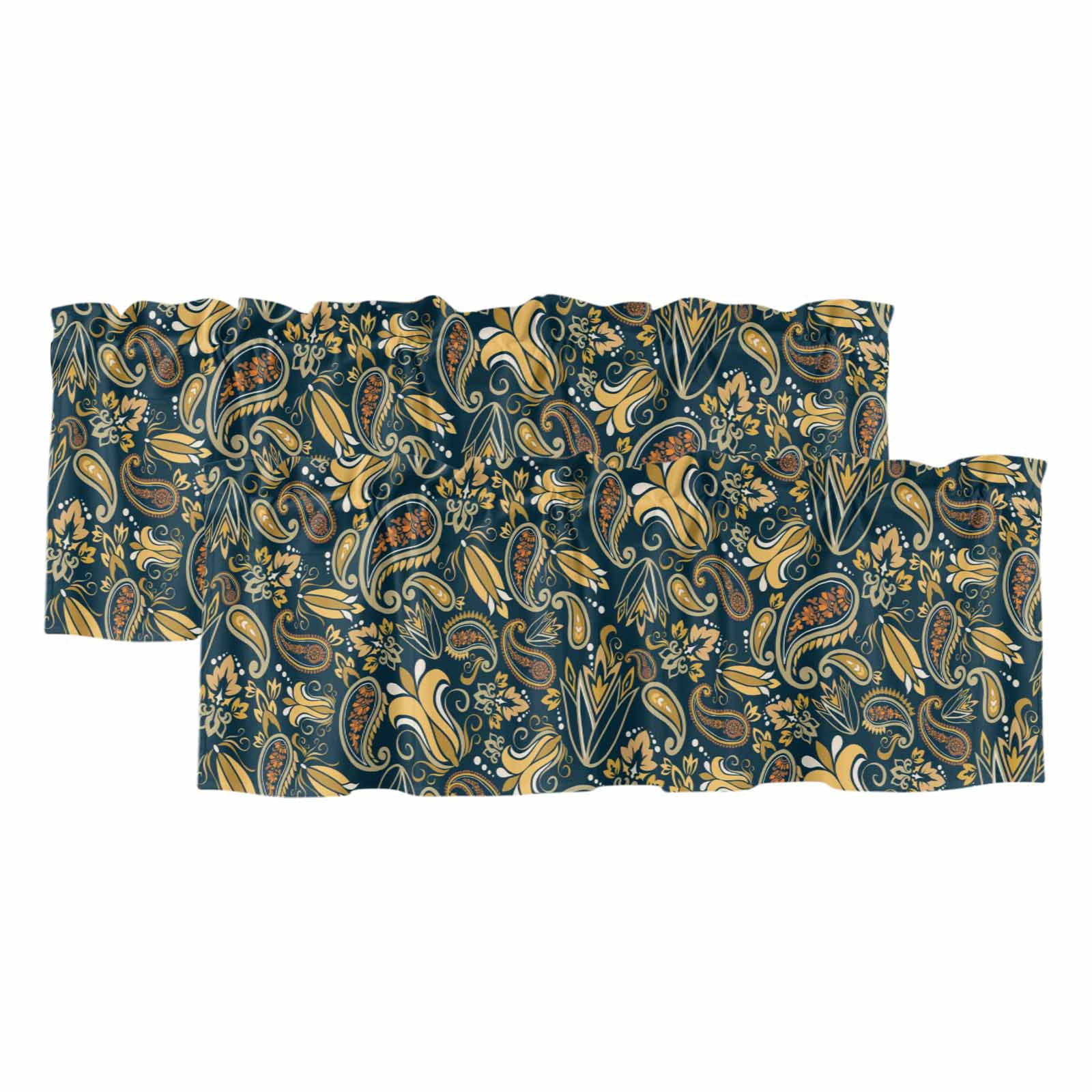 Boho Green Floral Curtain Valances for Windows, Kitchen Valance Window ...
