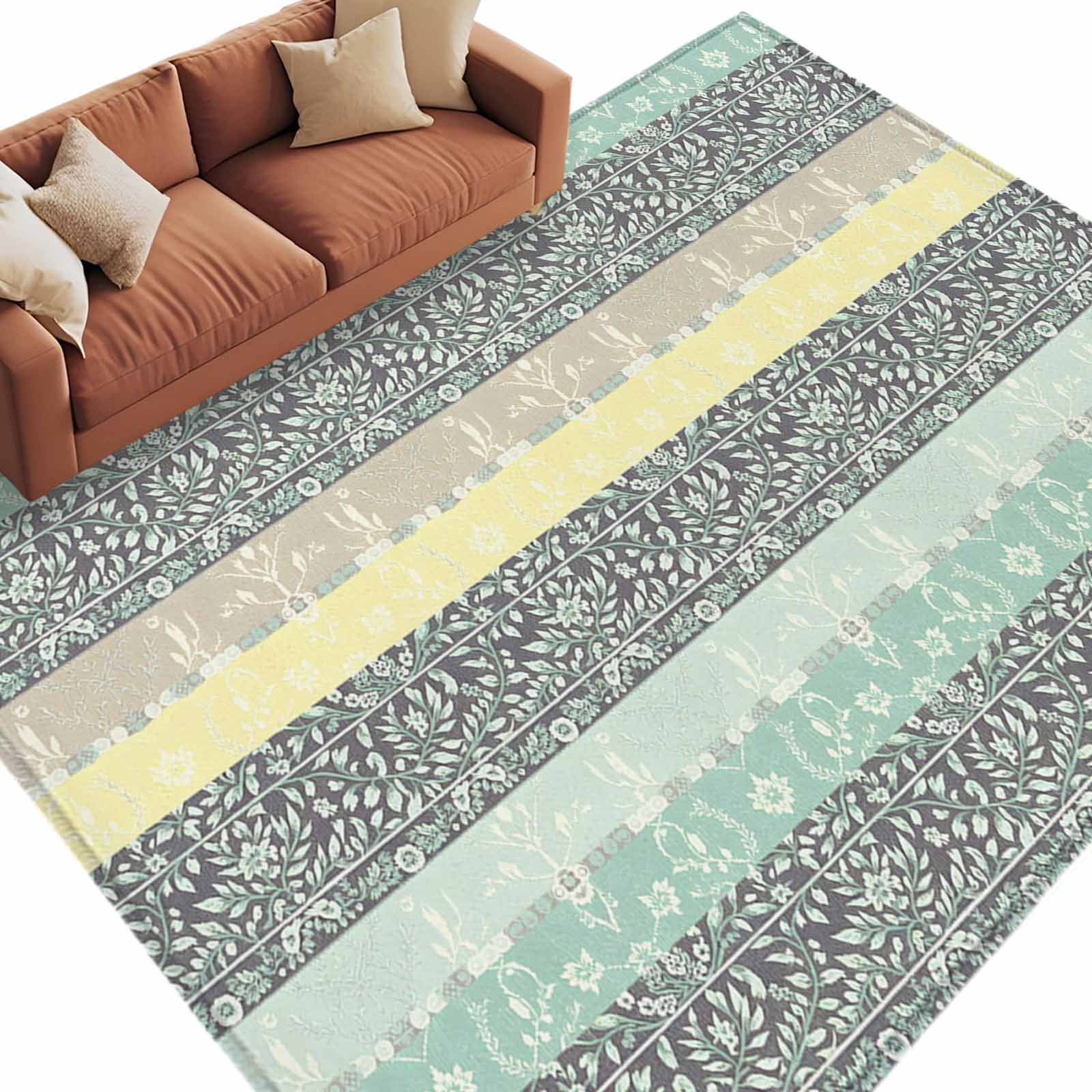 Boho Green Large Area Rugs for Bedroom Living Room, Non Slip Carpet ...