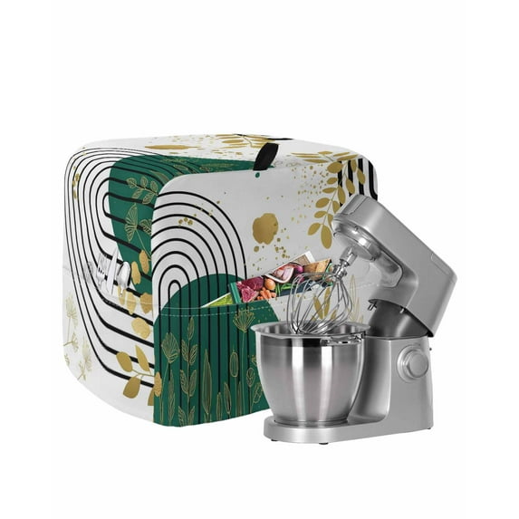 Boho Green Stand Mixer Dust Cover with Storage Pocket & Handles,Gold ...