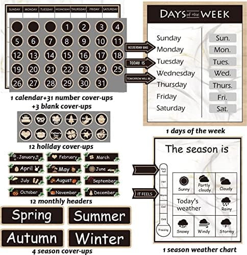 Boho Greenery Calendar Bulletin Board Set Simply Ctp Bulletin Board Calendar Seasons Weather
