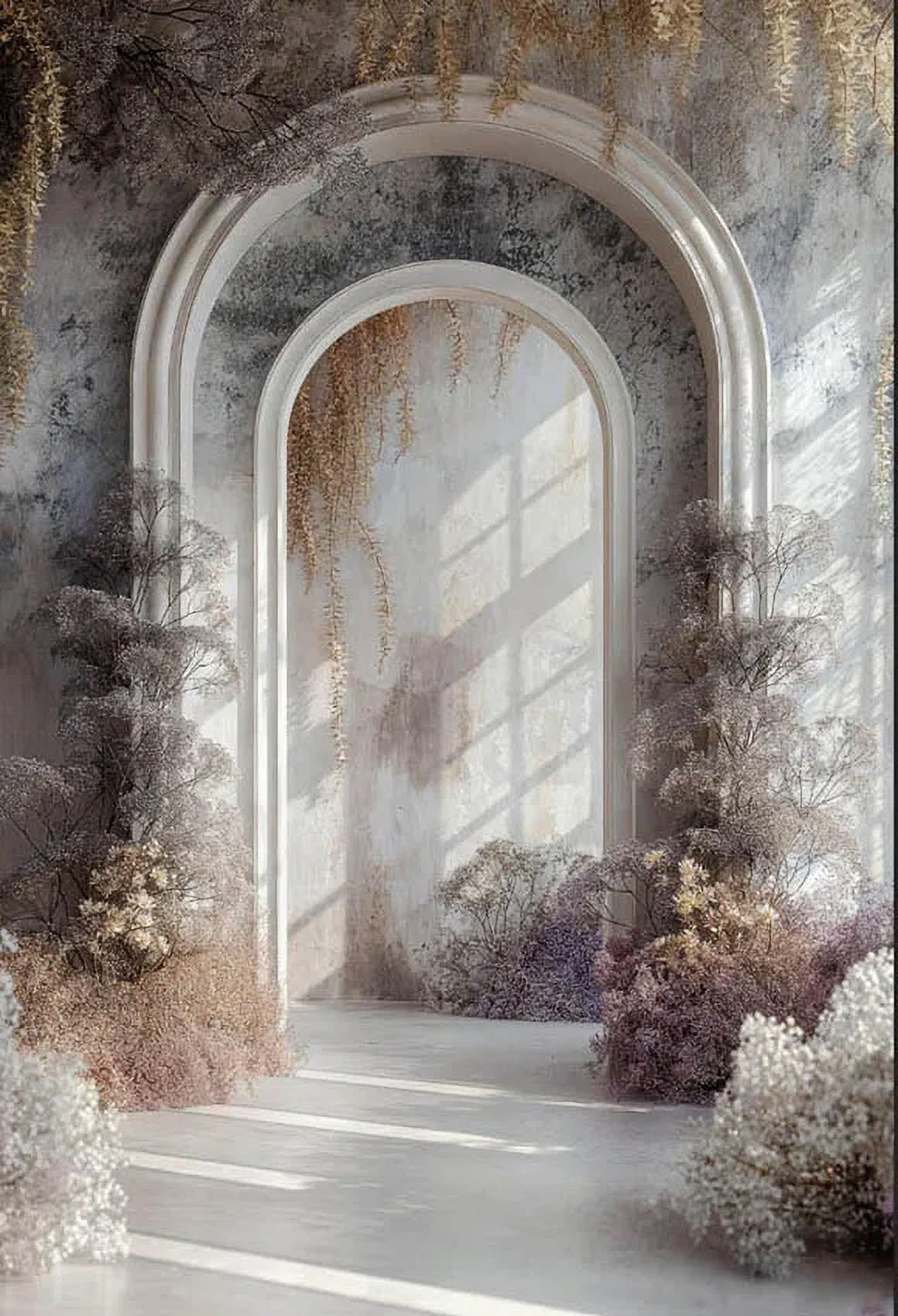 Boho Grey Floral Arch Adult Birthday Wedding Maternity Art Portrait r ...