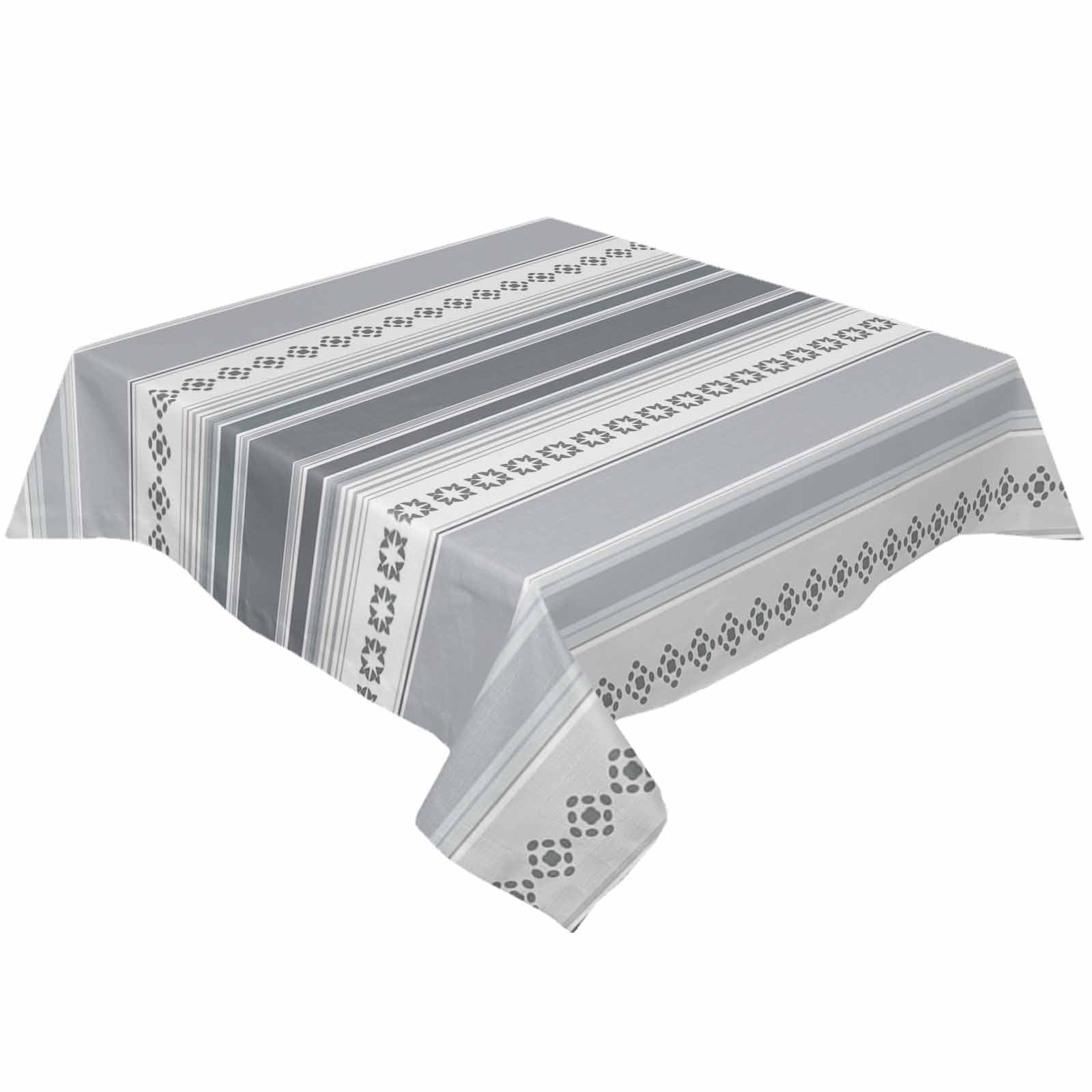 Boho Grey Stripes Square/Round Tablecloths 52x52,Rustic Geometric ...