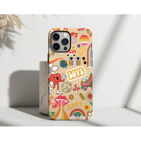 Boho Groovy Hippie Retro Art Case for iPhone 17 through 11 Pro Max ...