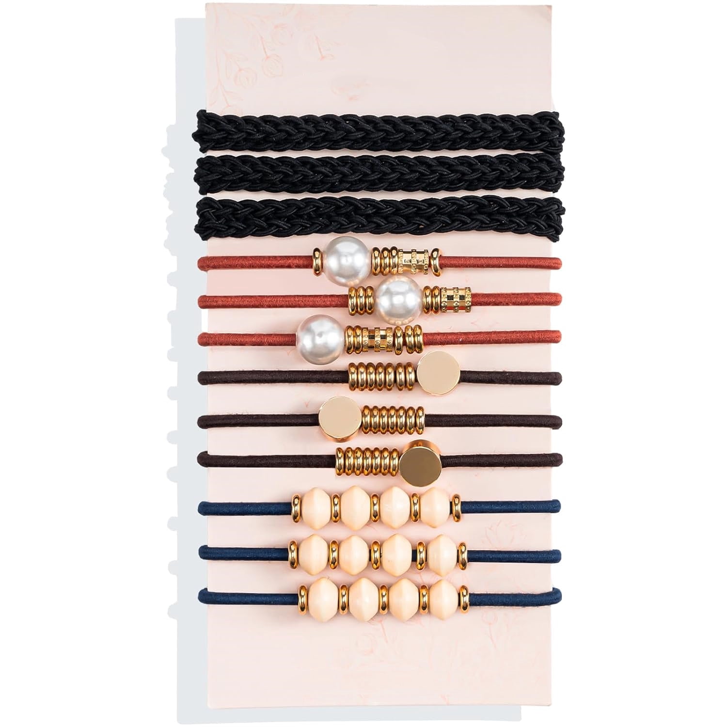 Boho Hair Ties for Women, Soft Braided Elastic Bracelets, No-Pull No ...