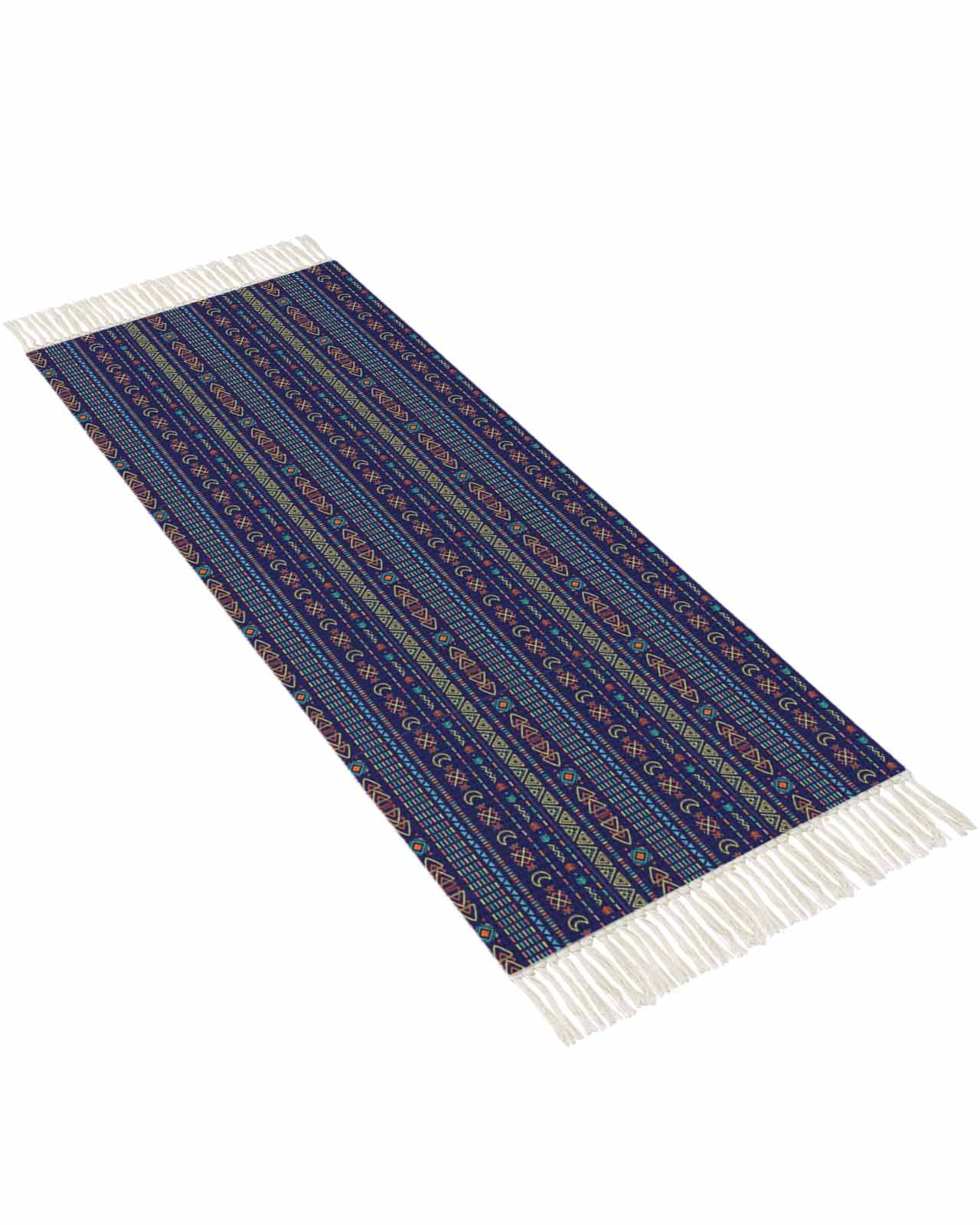 Boho Hand Painting Retro Flower Geometic Purple Bathroom Runner Rug 2 ...