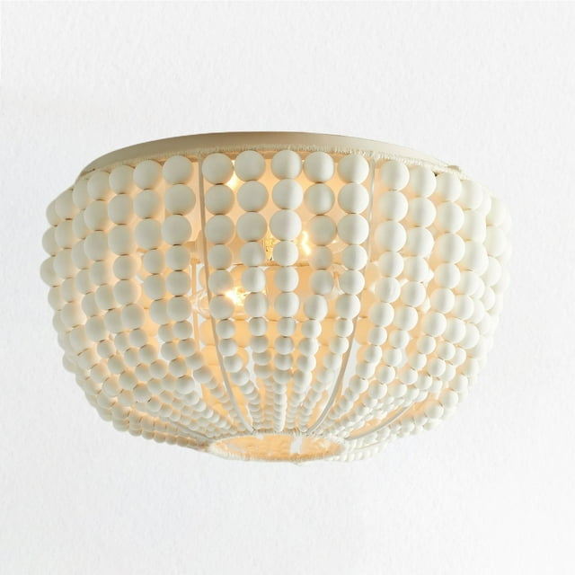 Boho Handcrafted Wood Bead Flush Mount,Light Fixtures for Dining Room ...