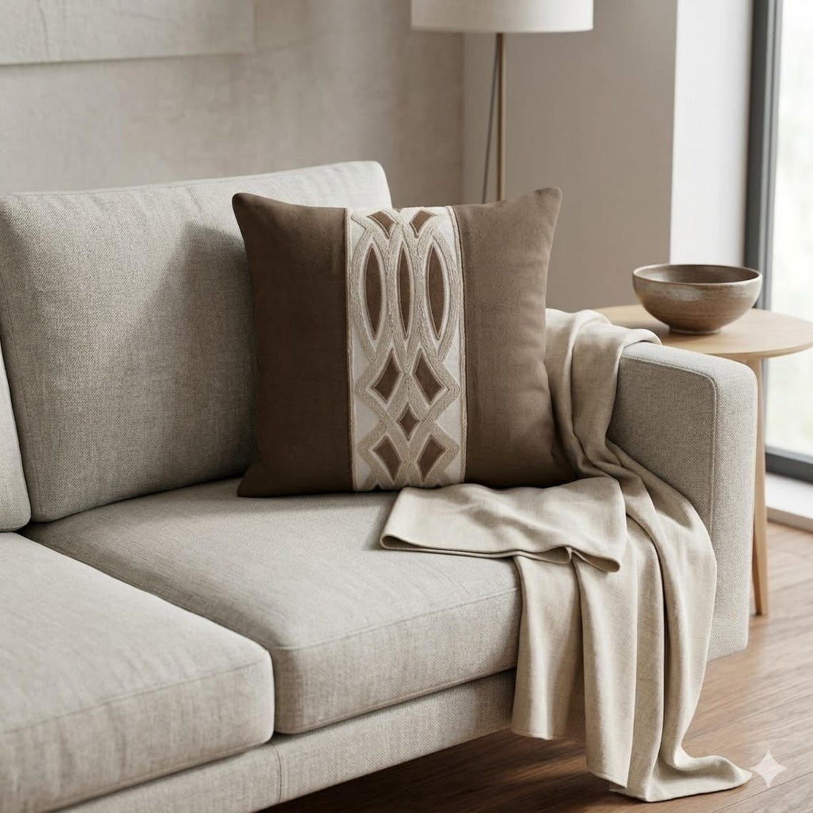 Boho, Handmade Brown Luxury Throw Pillow Covers 22"x22" | Modern Linen ...