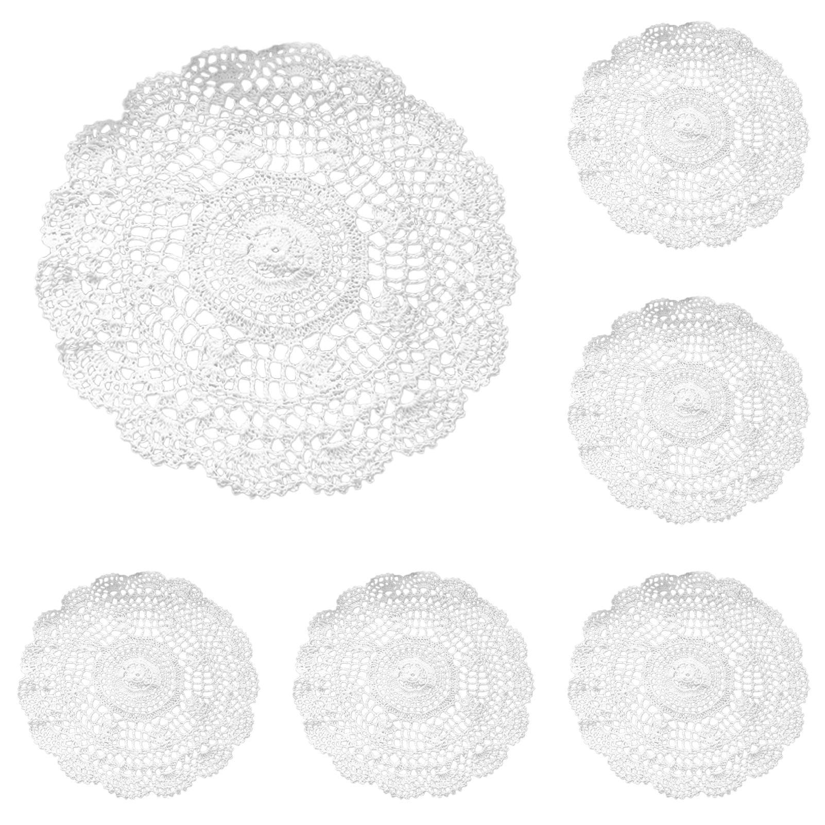 Boho Handmade Crocheted Doilies, 11.8 Inch Cotton Lace Doily Round ...