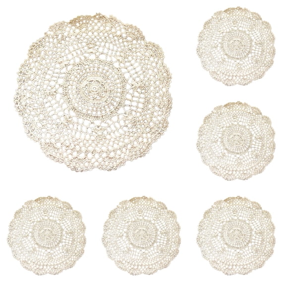 Boho Handmade Crocheted Doilies, 11.8 Inch Cotton Lace Doily Round ...
