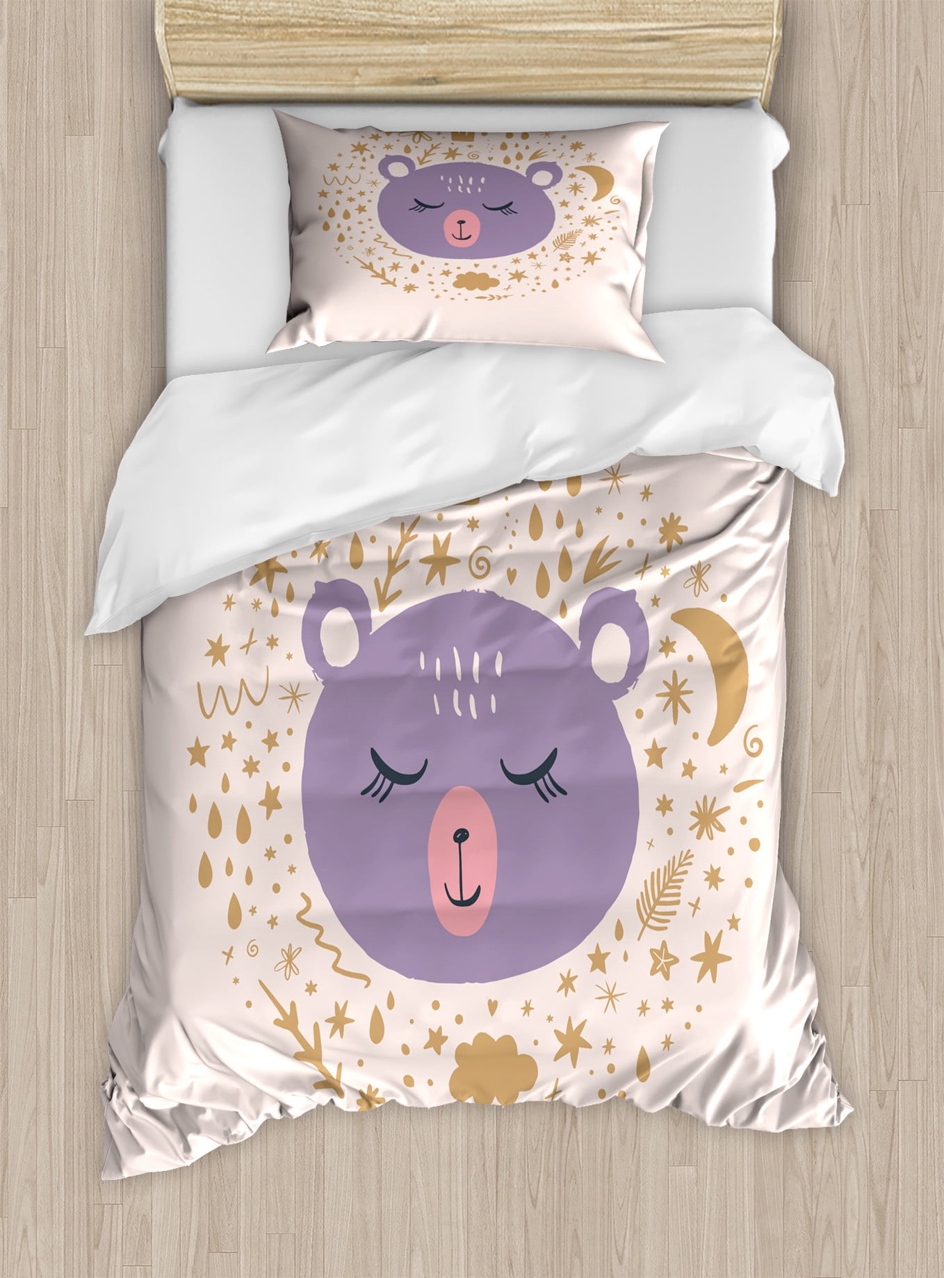 Boho Hippie Duvet Cover Set, Scandinavian Style Inspired Animal Face ...
