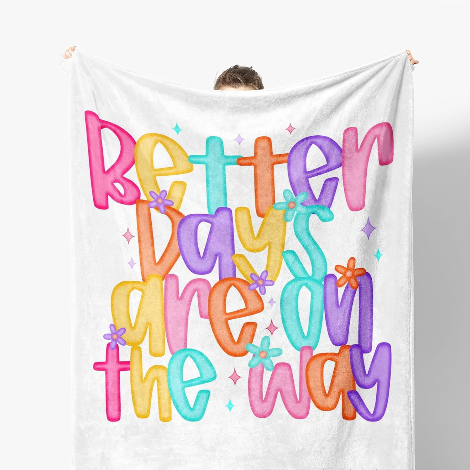 Boho Hippie Inspirational Throw Blanket, Better Days are on The Way ...
