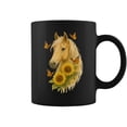 Boho Horse With Sunflowers And Butterflies Cute Farm Animal Coffee Mugs ...