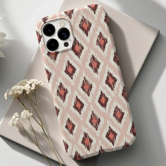 Boho Ikat Diamond Blush Tribal Pattern Case for iPhone 17 to 11 Pro Max ...
