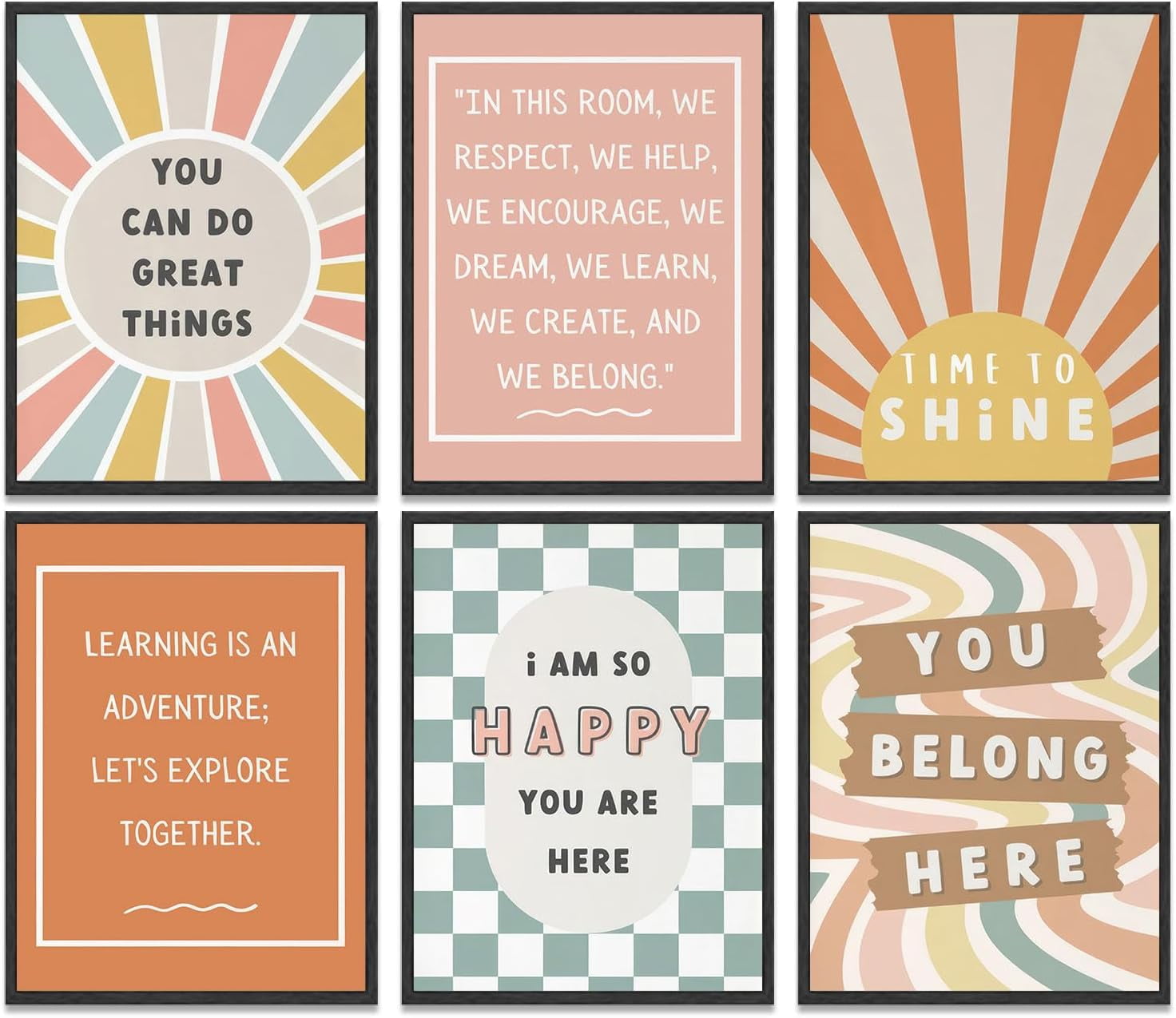 Boho Inspirational Posters Wall Art Positive Affirmations Growth ...