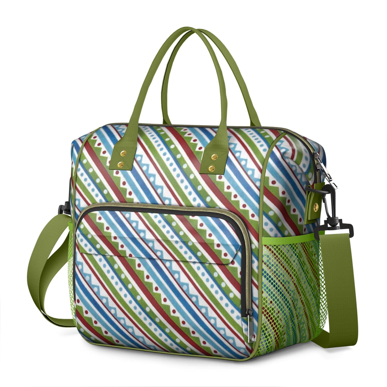 Boho Insulated Lunch Bag for Women, Large Dual Compartment Vintage ...