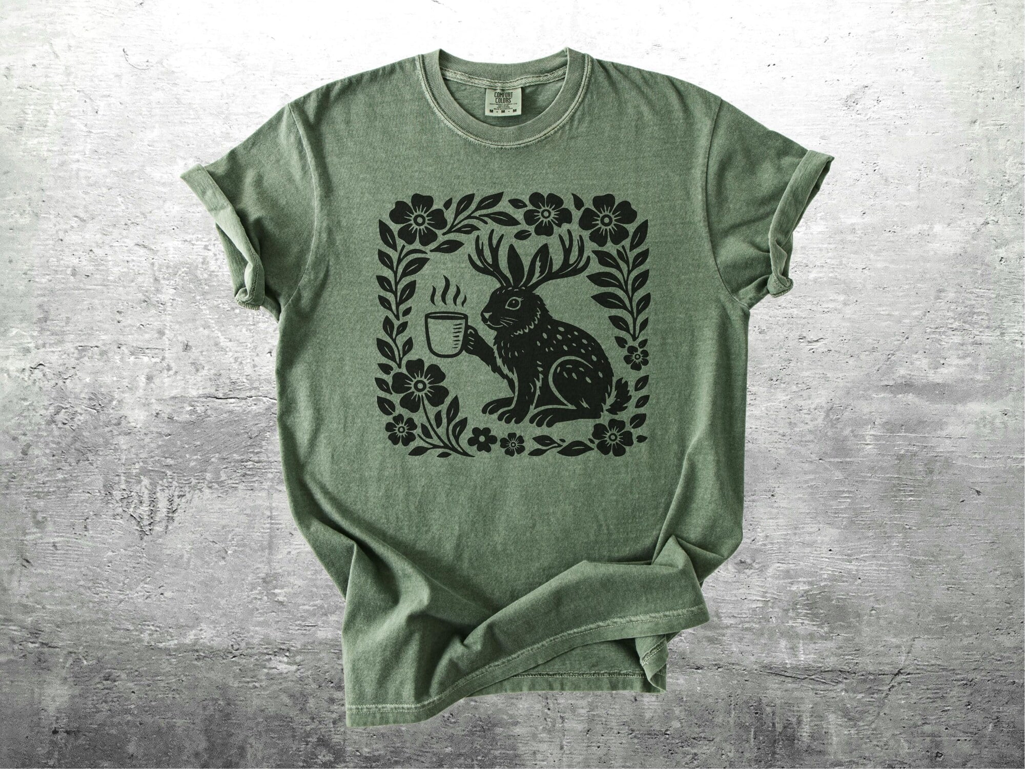 Boho Jackalope Shirt Coffee Lover Womens Mens Tshirt - Walmart.com