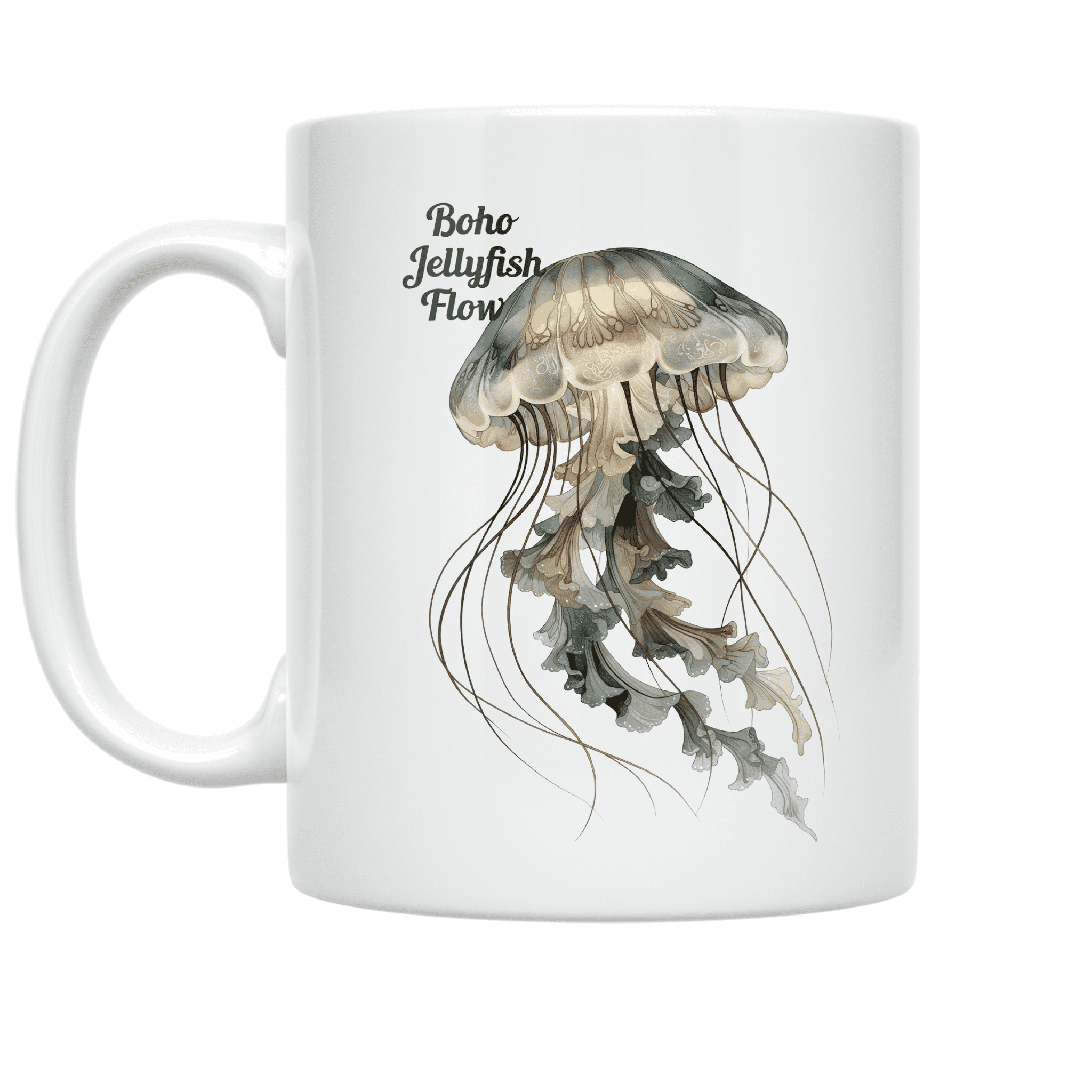 Boho Jellyfish Flow Art - Ocean Lover - 11 oz Ceramic Coffee Mug ...
