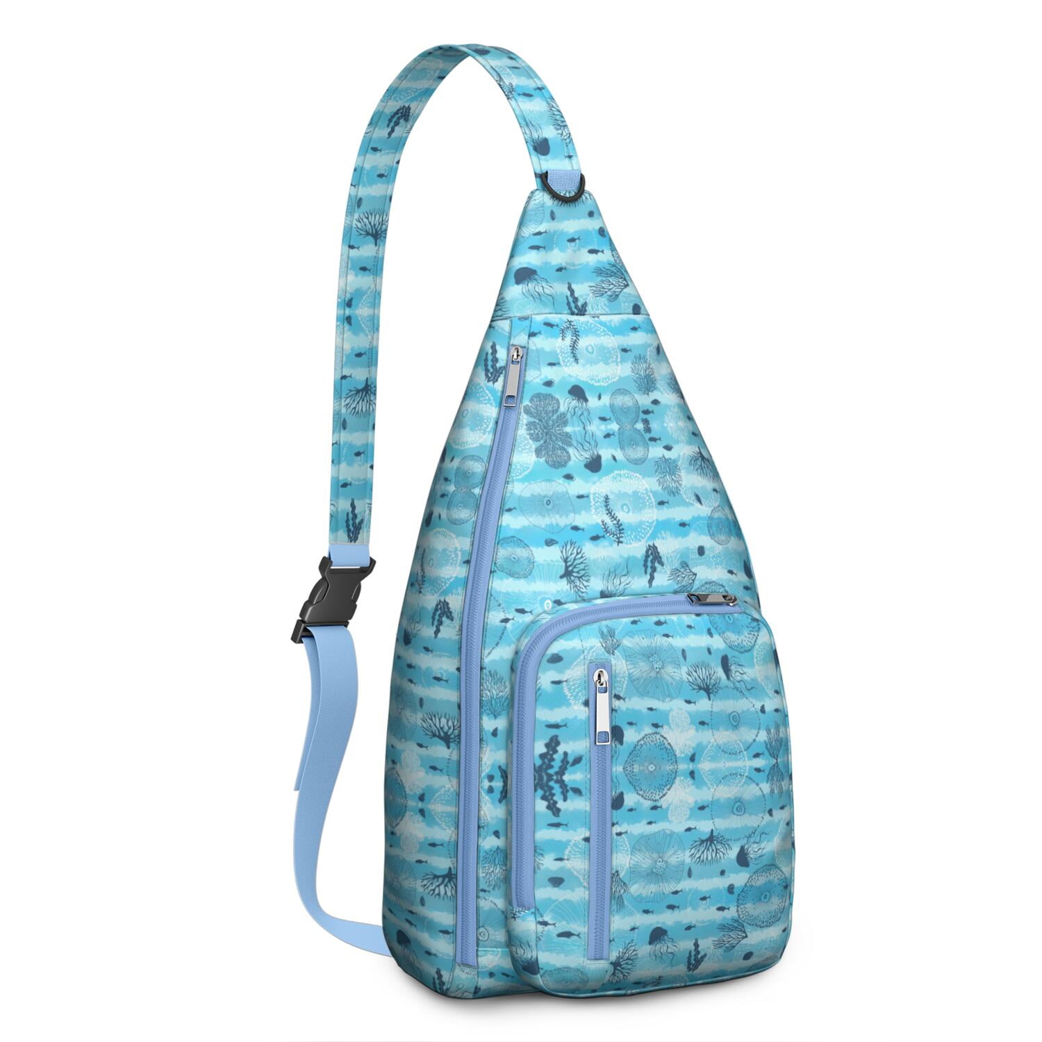 Boho Jellyfish Sling Backpack – Watercolor Ocean Daypack with Mystical ...
