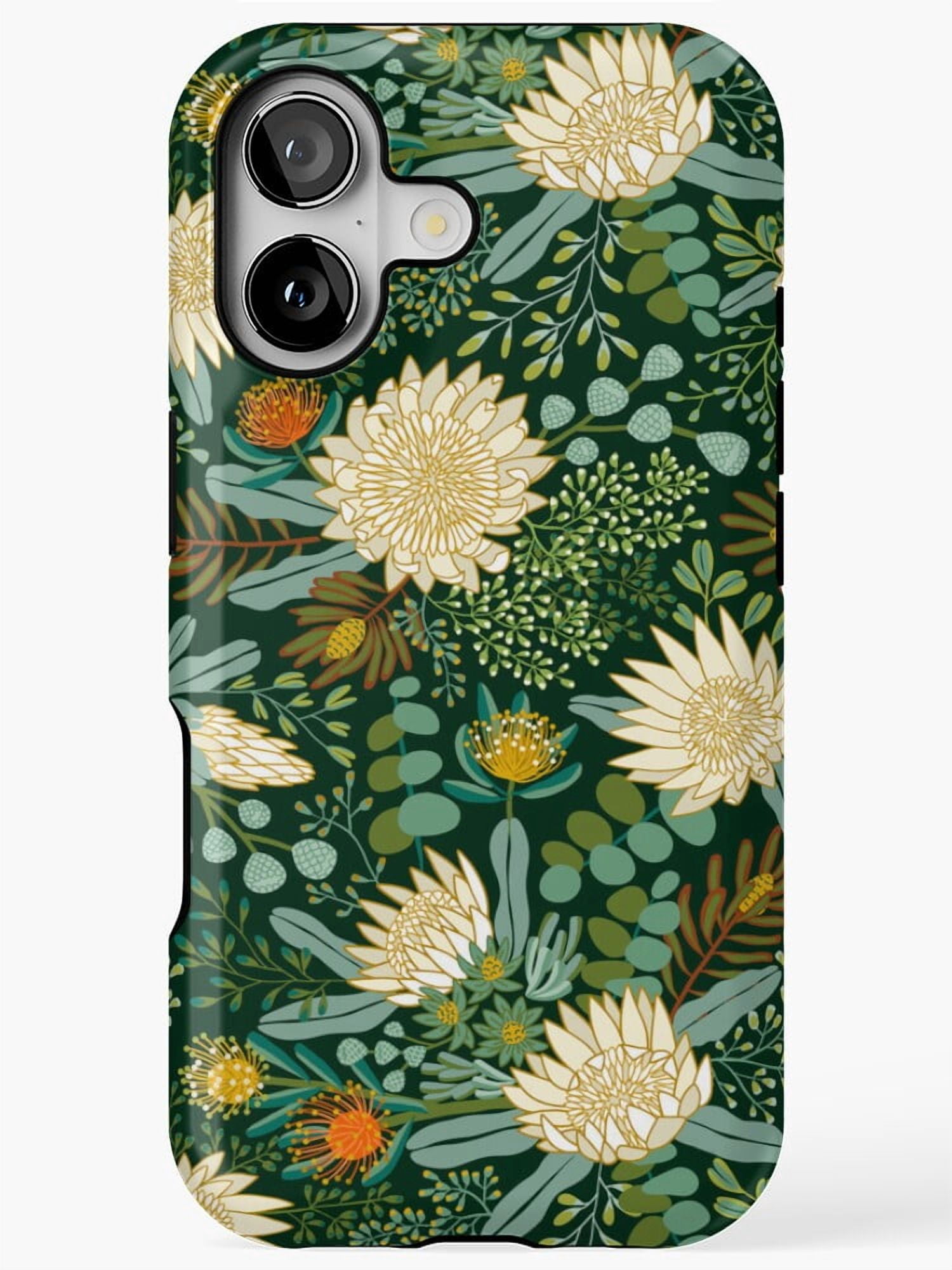 Boho King Protea Botanical Art Phone Case for iPhone 11 12 13 14 15 16 ...