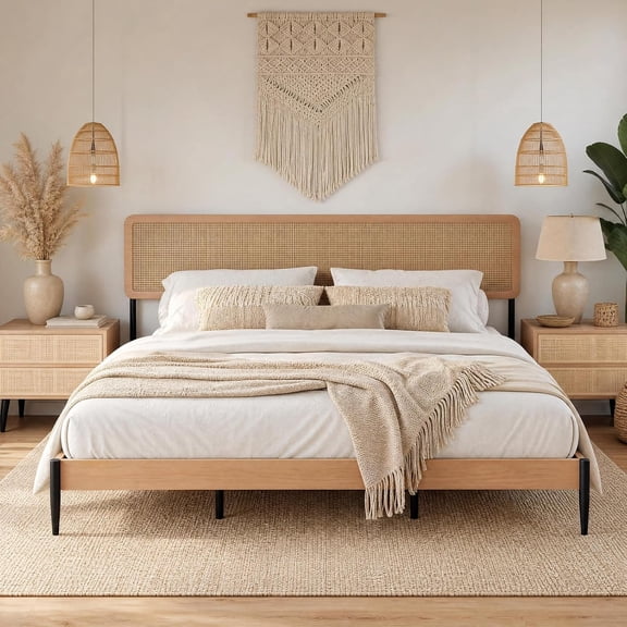King Bed Frame Rattan