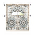 Boho Kitchen Curtain and Valance Set 3 Pieces,Rod Pocket Short Tier ...