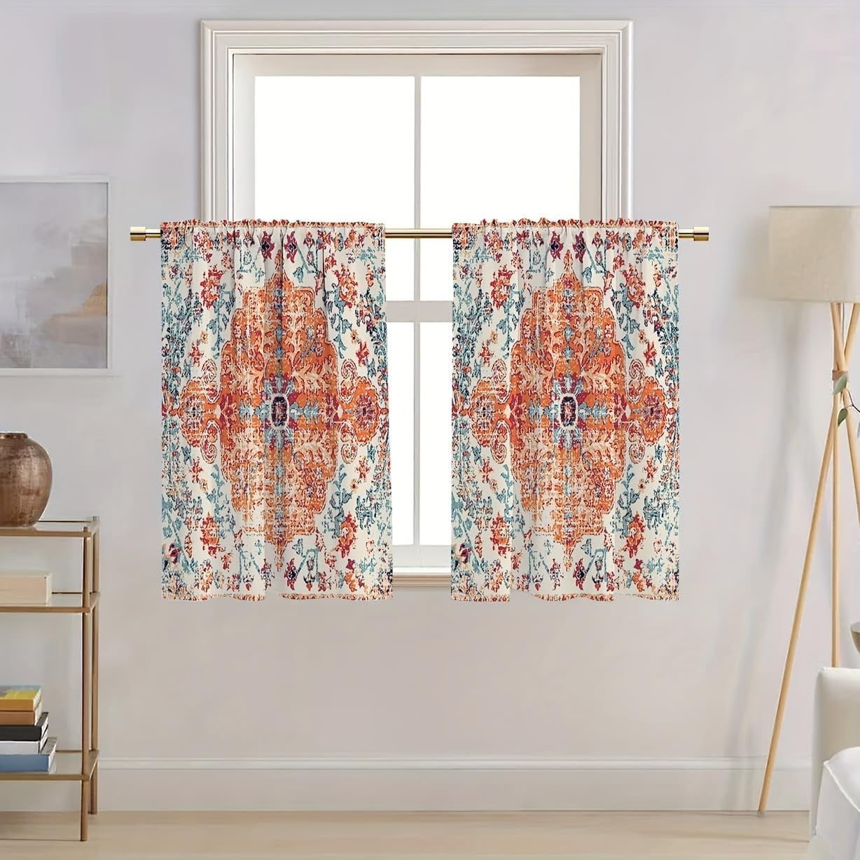 Boho Kitchen Curtains Colorful Bohemian Style Design for Windows Valances Rod Pocket Curtain ...
