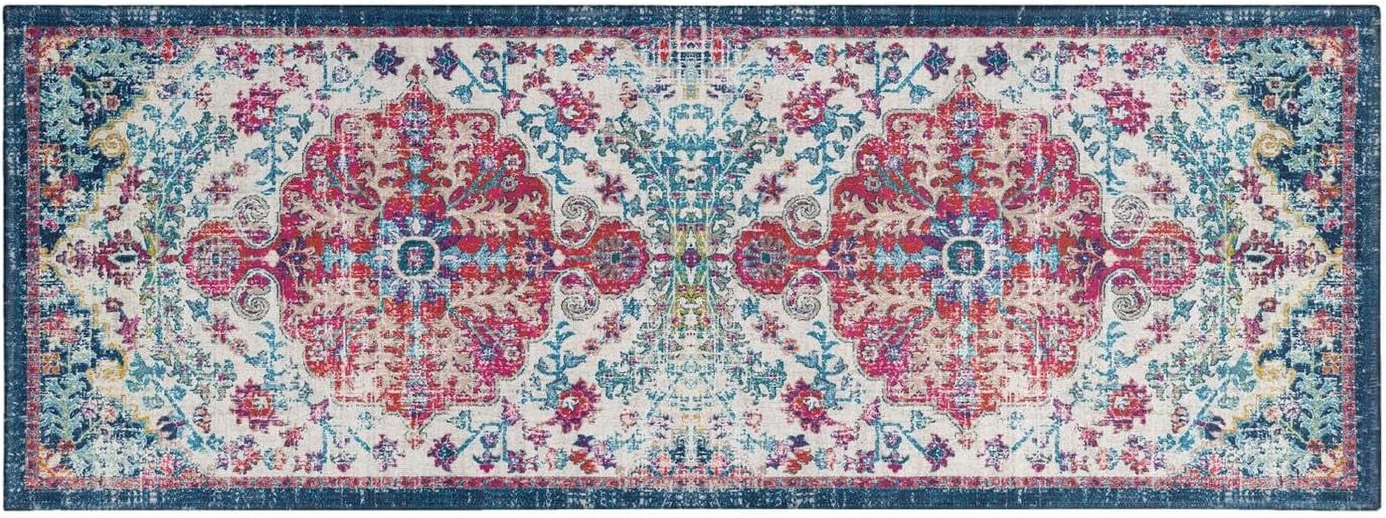 Boho Kitchen Decor Rug, Vintage Bohemian Floral Runner Rug for Kitchen ...