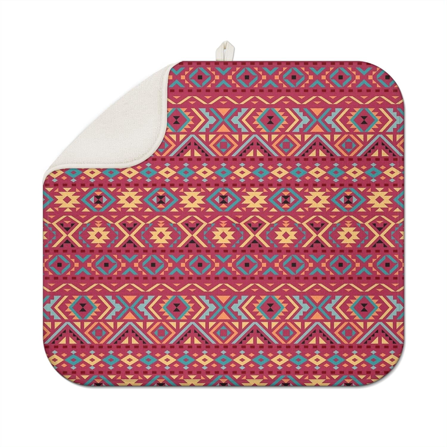 Boho Kitchen Dish Draining Mat 16x18 Inch Microfiber Washable Reusable ...