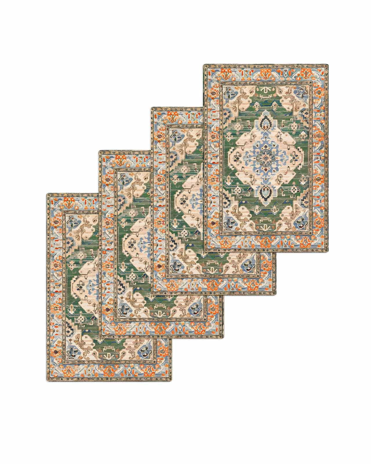 Boho Kitchen Dish Towels for Drying Dishes Set of 4, Green Brown Ethnic Tribe Abstract Vintage ...