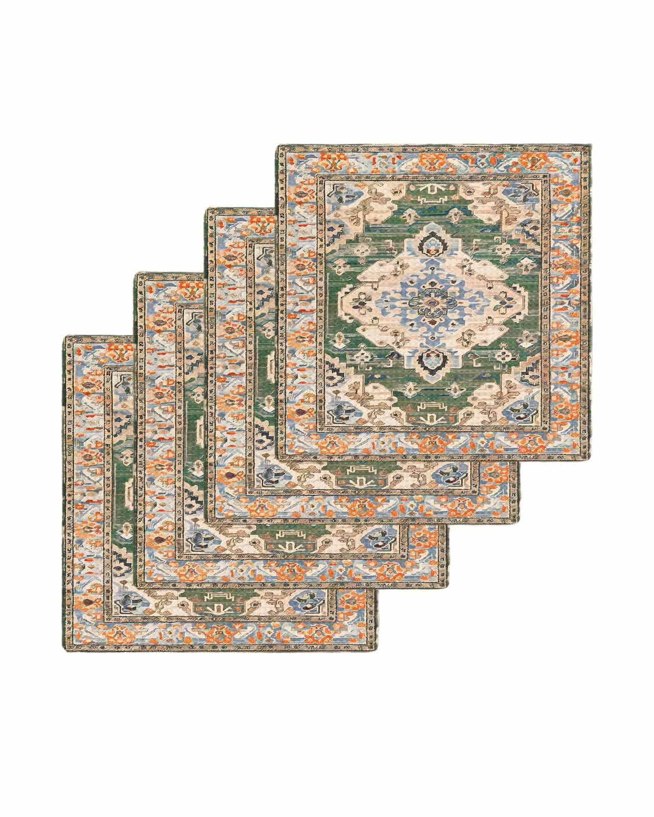 Boho Kitchen Dish Towels for Drying Dishes Set of 4, Green Brown Ethnic ...