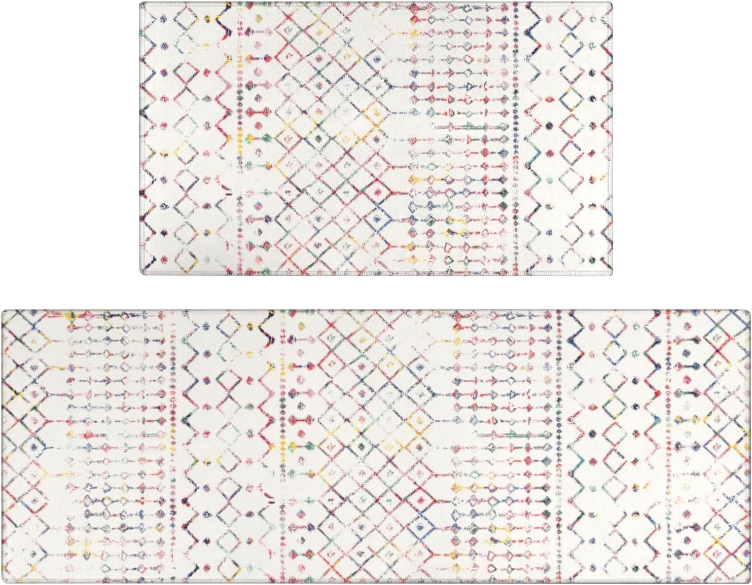 Boho Kitchen Mat Set of 2,Modern Farmhouse Kitchen Rugs and Mats Non ...