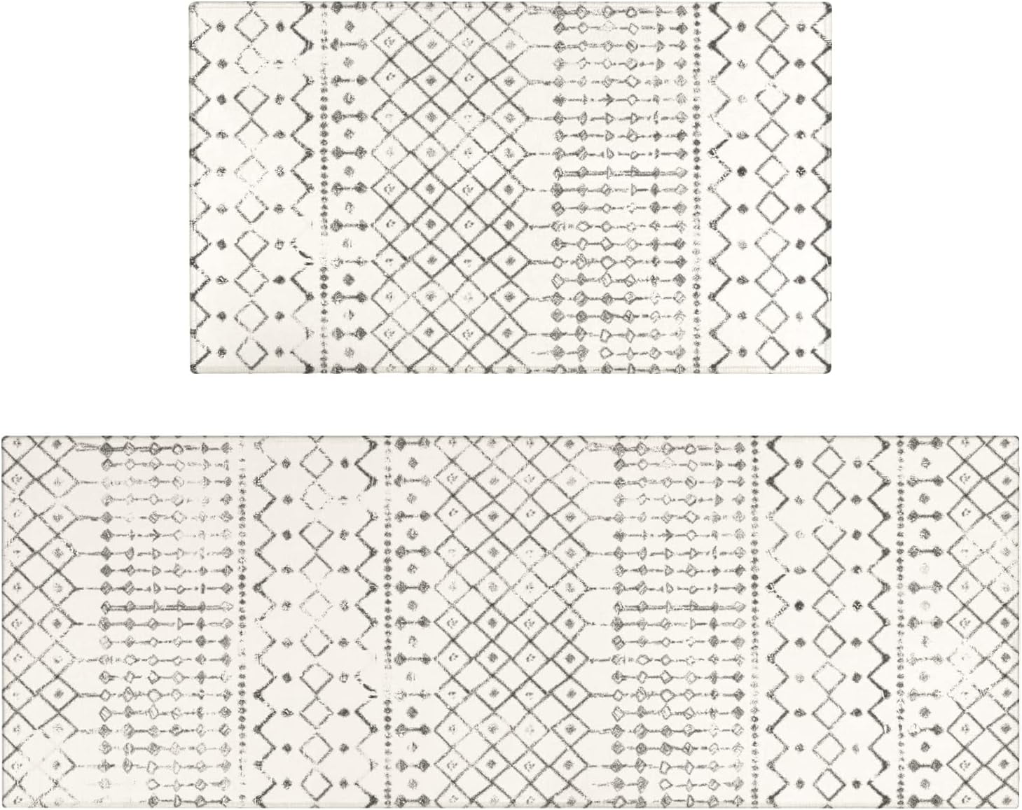 Boho Kitchen Mat Set of 2,Modern Farmhouse Kitchen Rugs and Mats Non ...